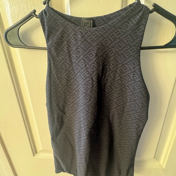 Fendi | Tops | Fendi Monogram Black Tank Top | Poshmark